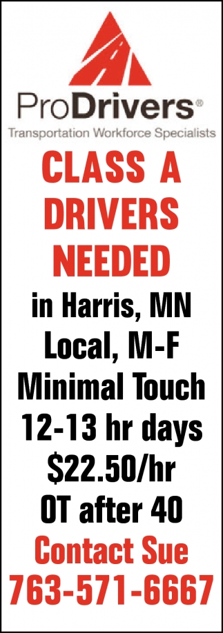 Class A Drivers Needed, ProDrivers, Harris, MN