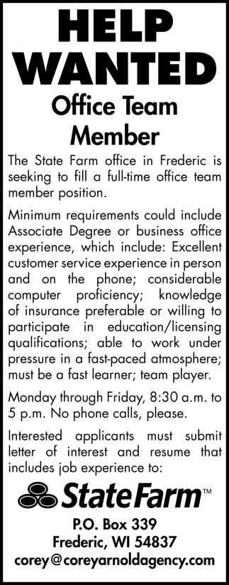 Office Team Member, StateFarm