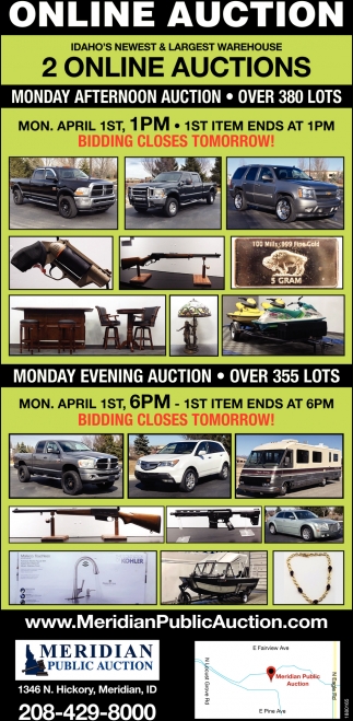 Online Auction, Meridian Public Auction, Meridian, ID