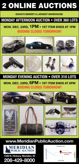 2 Online Auctions, Meridian Public Auction, Meridian, ID