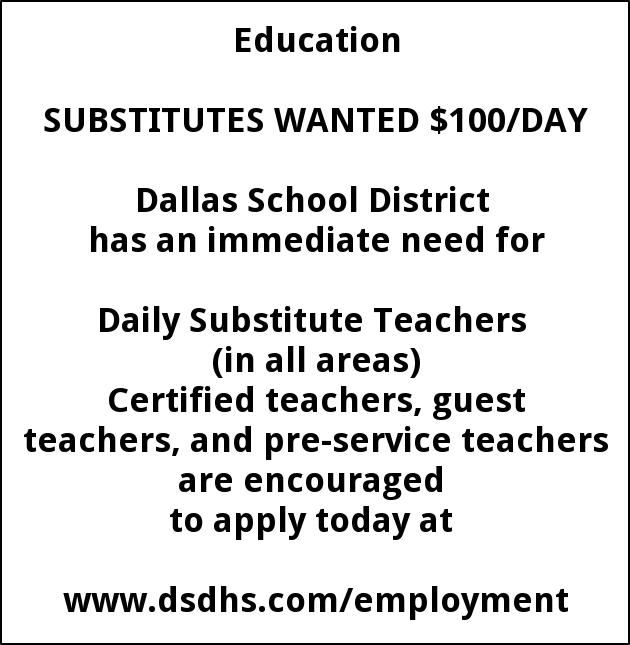 SUBSTITUTE TEACHERS Dallas School District Dallas PA SUBSTITUTE TEACHERS Dallas School District Dallas PA