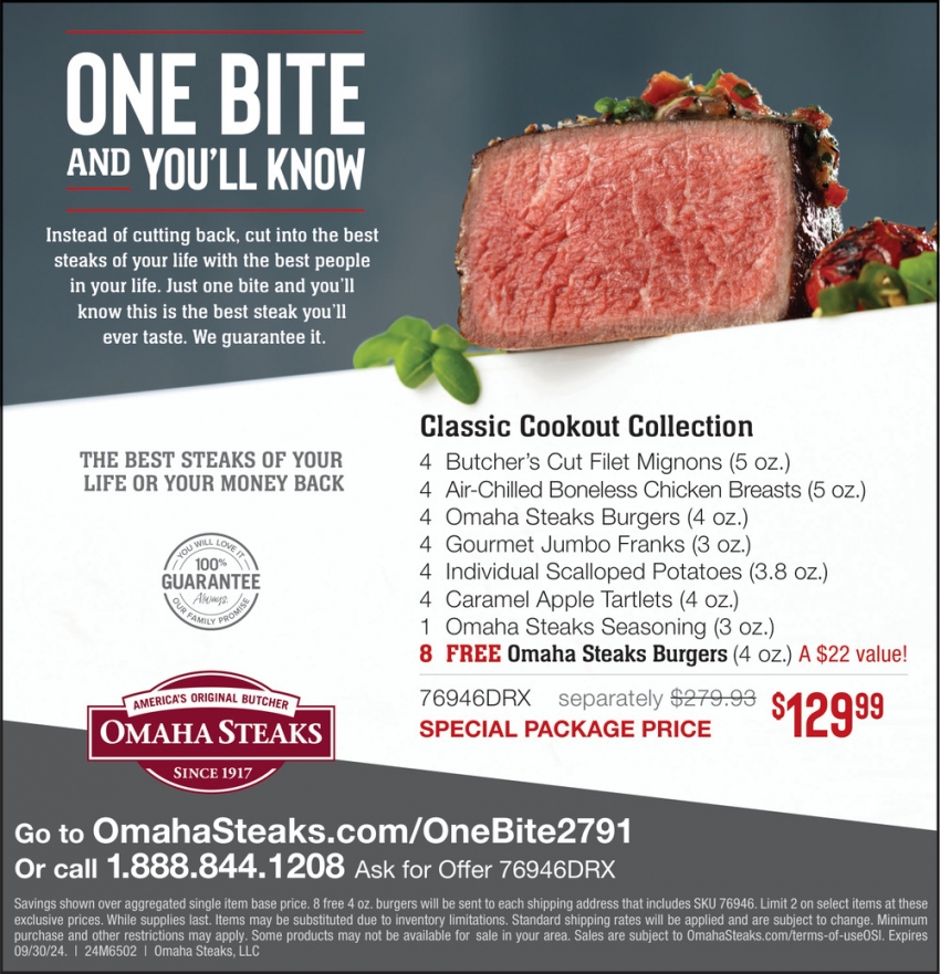 One Bite And You'll Know, Omaha Steaks