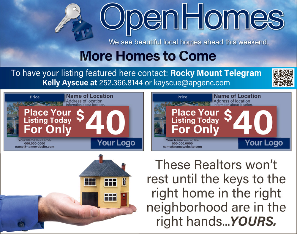 Open Homes, Rocky Mount Telegram - Kelly Ayscue, NC