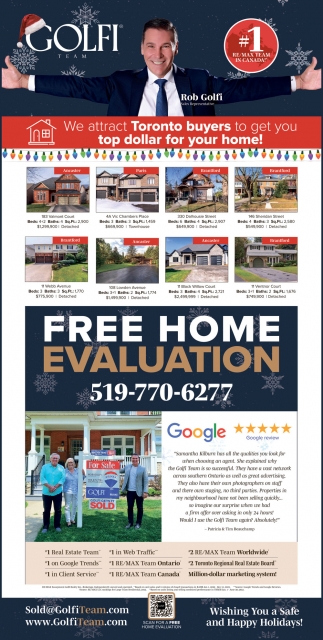 Free Home Evaluation, Golfi Team, Hamilton, ON
