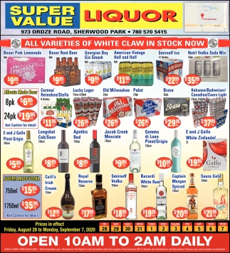 Prices In Effect, Super Value Liquor, Sherwood Park, AB