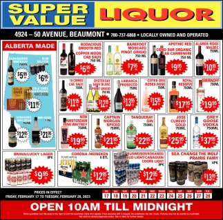 Open 10 AM Till Midnight, Super Value Liquor, Beaumont, AB