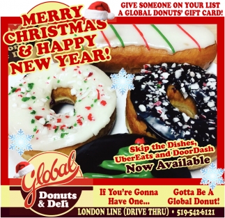 Merry Christmas & Happy New Year, Global Donuts & Deli, Sarnia, ON