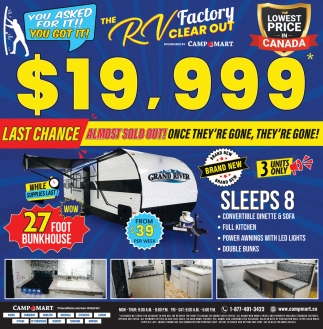 The RV Factory Clear Out, CampMart, Innisfil, ON
